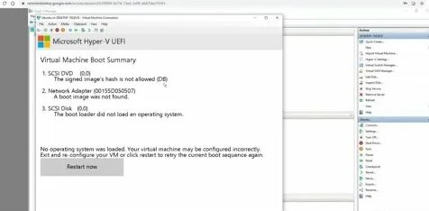 Hyper V -Vid01-UEFI -Control alt Del-Stuck on Boot summary-keyboard Input Issue-Bypass PXE ...