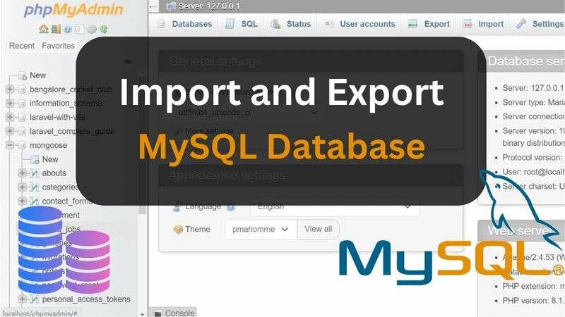 How to Import and Export MySQL Database from phpMyAdmin | MySQL Database Export and Import ...