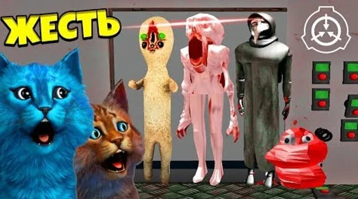Видео страшный лифт с scp монстрами в роблокс / scary scp elevator roblox / котёнок лайк котик ...