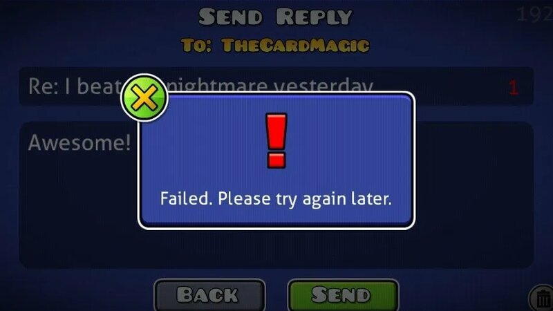 How to fix "Failed, Please try again later" for messages (Geometry Dash) - Yandex Video aramada ...