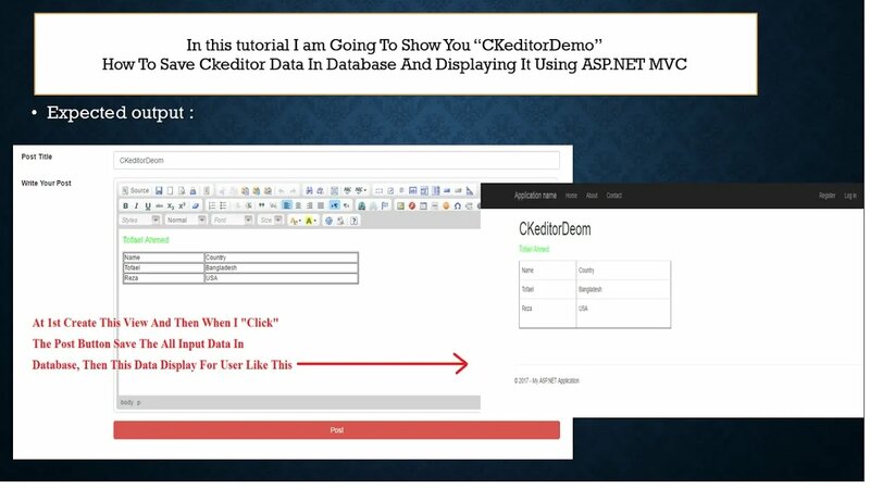 Ckeditor Demo Save Ckeditor Data In Database And Displaying It