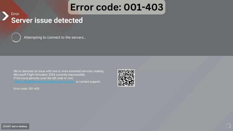 Microsoft Flight simulator 2024 Error code: 001-403 (Server issue detected) - Смотреть онлайн в ...