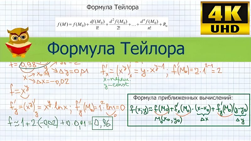Формула Тейлора применение для приближенных вычислений Функция