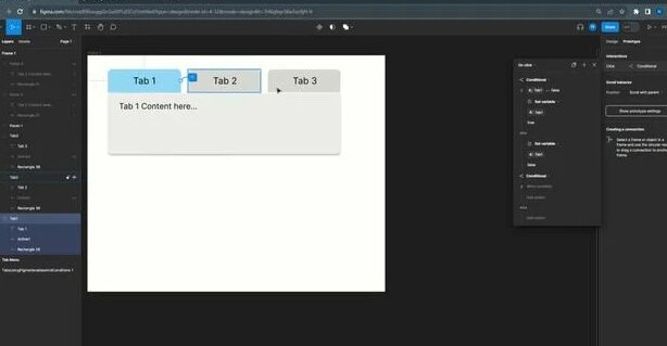 Tabs component using #figma variables | interactive tab component | fully functional tab bar ...