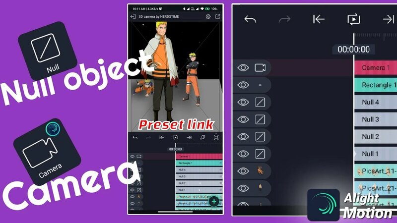 3D transition using camera and null object Alight motion 4.0 editing [Preset link]| Full ...