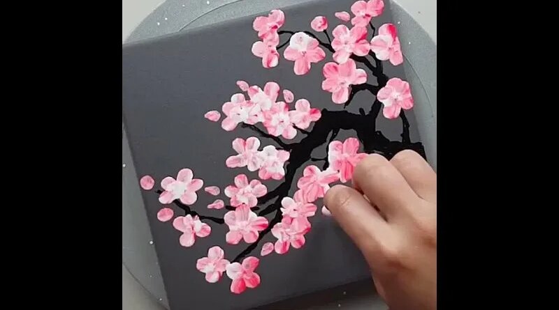 Как нарисовать ветку сакуры ватной палочкой Смотреть онлайн в поиске Яндекса по Видео