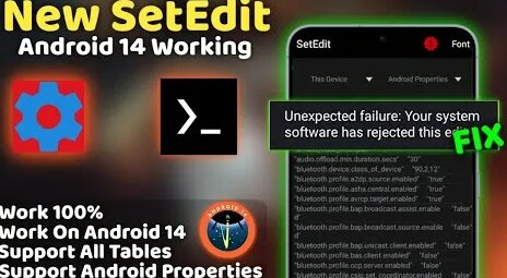 How to Fix Problem Unexpected Failure on Setedit Android 14 | Best Method - No Root - Смотреть ...