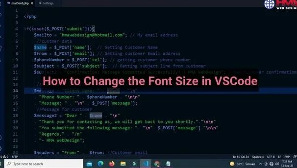 How to Change Font Size in Visual Studio Code | Font Family VS Code | Font Style in VS Code ...