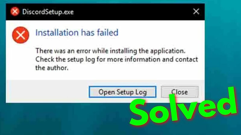 Fix DiscordSetup.exe Installation has failed-There was an error while installing the application ...
