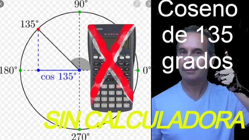 Cos 135°, sin usar calculadora, usando coseno de la suma, Profesor Freddy Contreras. - Смотреть ...