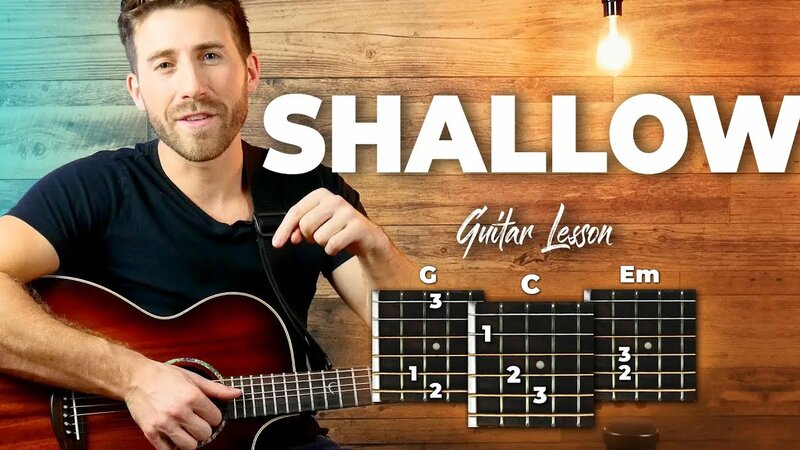 Shallow Guitar Tutorial (Lady Gaga and Bradley Cooper) Easy Chords Guitar Lesson - Смотреть ...