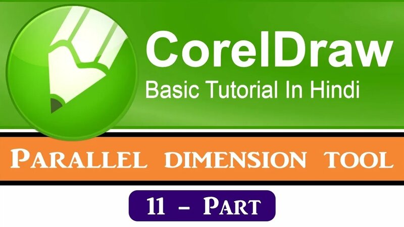 Parallel dimension tool in coreldraw in hindi | how to use parallel dimension tool in coreldraw ...