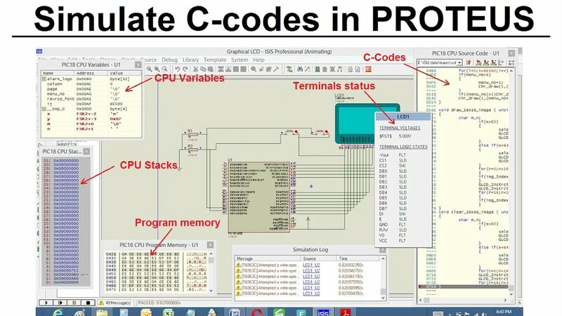 Simulate C codes with circuit in Proteus | Microcontroller debugging - Yandex Video aramada ...