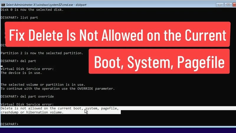 Fix Delete is not allowed on the current boot, system, page file, Crashdump or Hibernate Volume ...