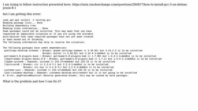 Unix & Linux: Problem installing gcc 5 on debian - Смотреть онлайн в поиске Яндекса по Видео