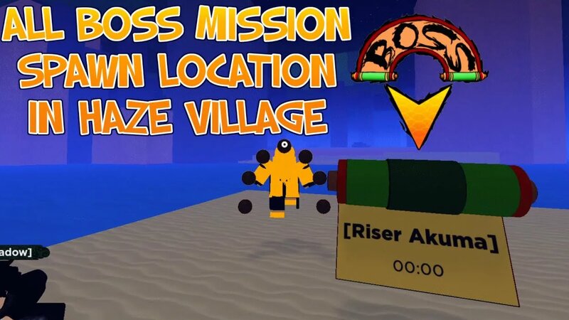 Riser Akuma* ALL BOSS Mission Spawn Location IN HAZE Village | Shindo Life | Roblox - Смотреть ...
