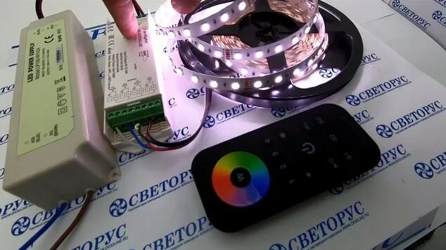 Сенсорный пульт для светодиодной ленты RGBW Mini SR-2819. Подключение и ...