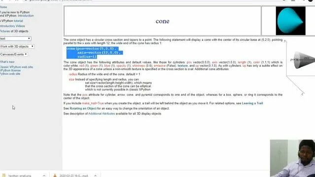 Vpython Simulation of 3D Object and Motion, Tutorial 1 | Python CodeMan - Смотреть онлайн в ...