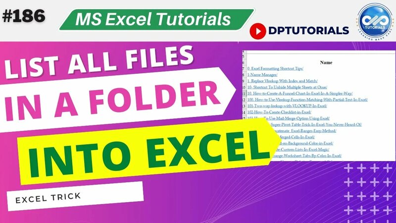 2 Easy methods to list all files in a folder into excel worksheet - Yandex Video aramada ...