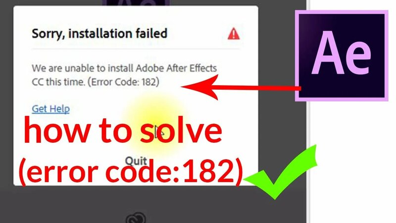 how to solve after effect error code 182 problem l How to Fix After Effects (Error Code 182 ...