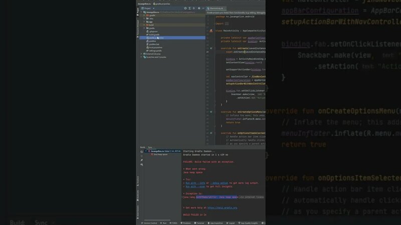 Как исправить ошибку Out of memory Java heap space? ‍ Java, Kotlin, Android Studio #Shorts ...