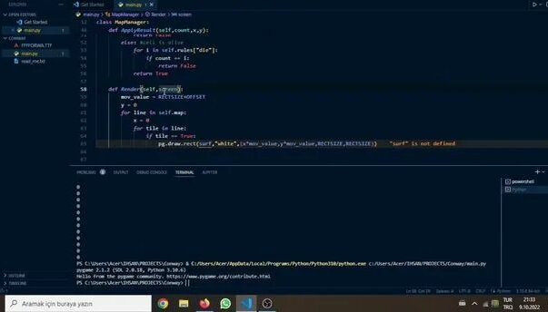 How to make Conway's Game of Life Python and Pygame - Смотреть онлайн в поиске Яндекса по Видео