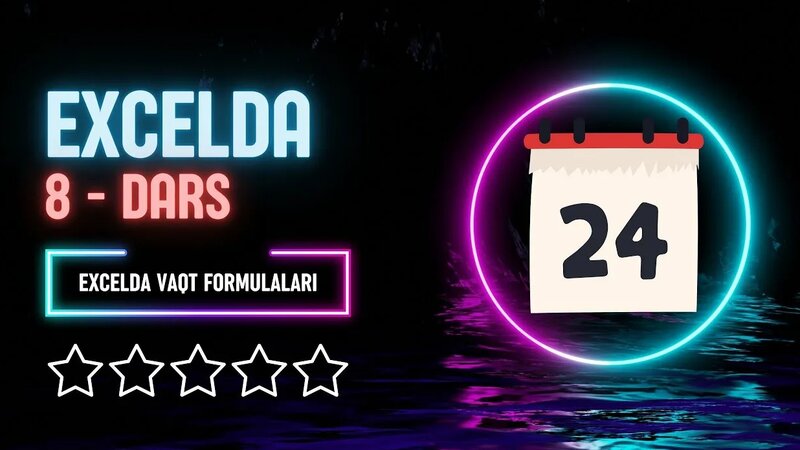 Excel 8-DARS || excelda sana va vaqt formulalari || год, месяц, номнедели, день, текст formulasi ...