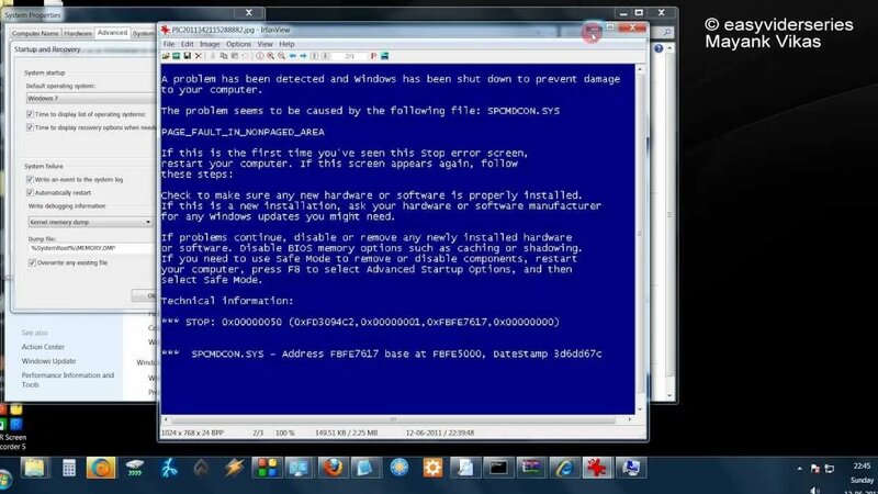 How To Disable The Blue Screen Of Death BSOD In Windows All Versions Step By Step Tutorial ...
