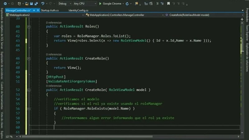 ASP.NET MVC 5 6 Framework Identity 2 Role User Authentication Managment Configuration in C# ...
