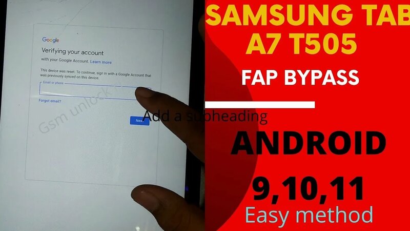 Samsung Galaxy Tab A7 T505/T507 Android 10Q reset bypass #frp google account #Patch_Level_2021 ...