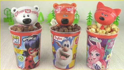 Кеша и Вкусные Стаканчики PLAY ME БУБА, ЛЕДИ БАГ И Энчантималс! Ми-ми ...