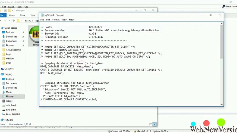 Tutorial Heidisql With Mariadb And Mysql Part 9 Export Data As Sql With