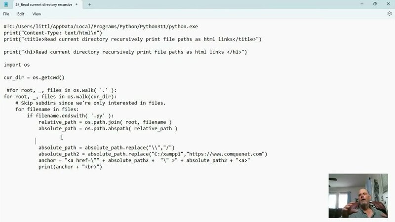 Python: Read current directory recursively print file paths as html links. - Yandex Video ...