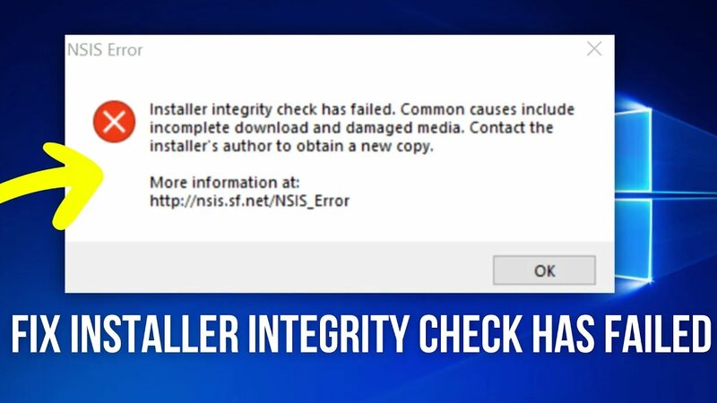 Fix NSIS error installer integrity check has failed windows 10 / 11 - Смотреть онлайн в поиске ...