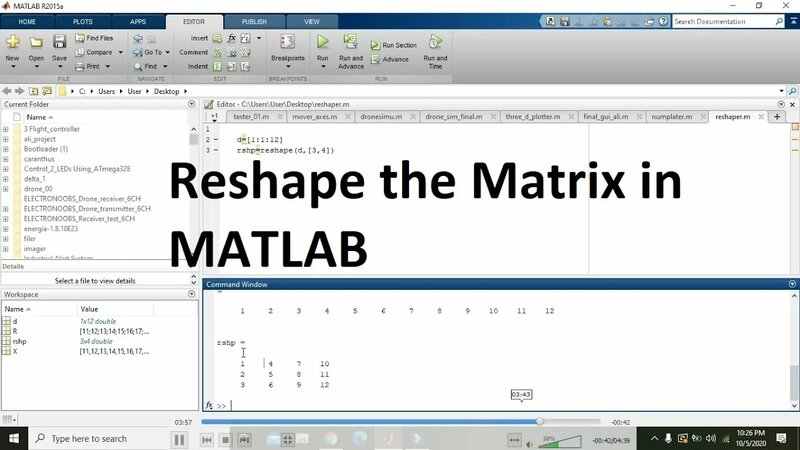 how to reshape a matrix or vector in matlab | reshaping matrices in matlab - Yandex Video ...