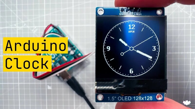Arduino Oled Clock Project Tutorial For Beginners U8g2 Arduino Uno Oled Display Sh1107