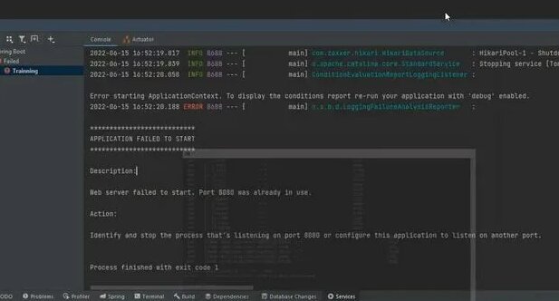 Web server failed to start. Port 8080 was already in use. Spring Boot microservice | by ...