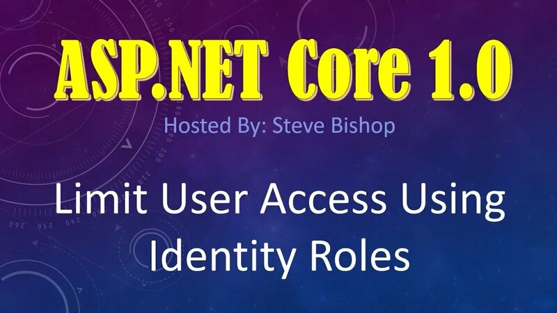 54. (ASP.NET Core 1.0 & MVC) Limit User Access Using ASP.NET Identity Roles - Yandex Video ...