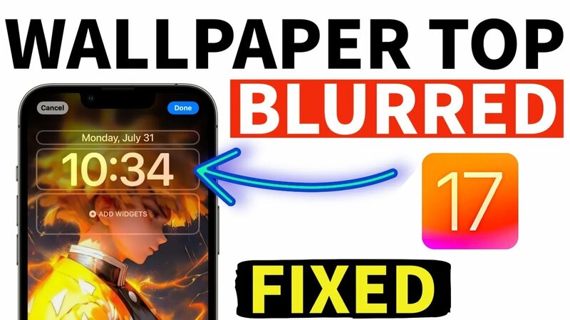 How to Fix TOP PART of Lock screen Wallpaper Getting Blurred in iOS 17 on iPhone - Смотреть ...
