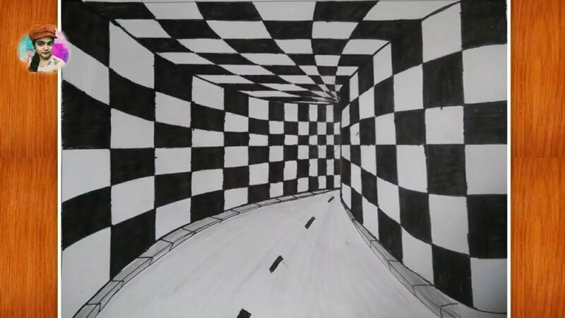 How To Draw 3d Tunnel Step By Step Optical Illusion 3d Tunnel Drawing 