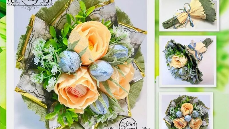 DIY🌹Букет ИЗ Конфет С Пакетиками ЧАЯ🌹Мастер класс🌹Анна Кохан🌹Сладкий ...