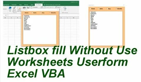 Listbox fill without worksheets Excel VBA - Смотреть онлайн в поиске Яндекса по Видео