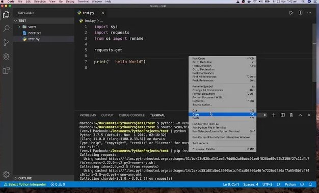 Setup Python 3 in Visual Studio Code on Mac | Virtual Environment | VSCode Python | Mac Python ...