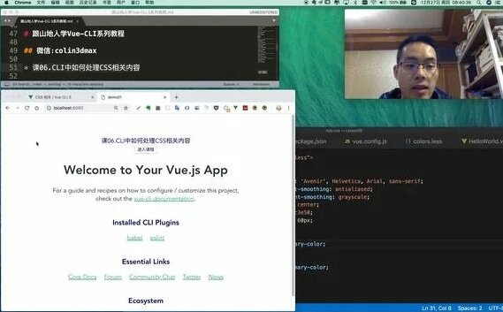 跟 山 地 人 学 Vue Cli 系 列 教 程课 06vue Cli 中 如 何 处 理 Css 相 关 内 容 Смотреть