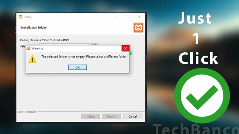 The selected folder is not empty | Local server xampp [Xampp Install problem] Xampp 2024 ...
