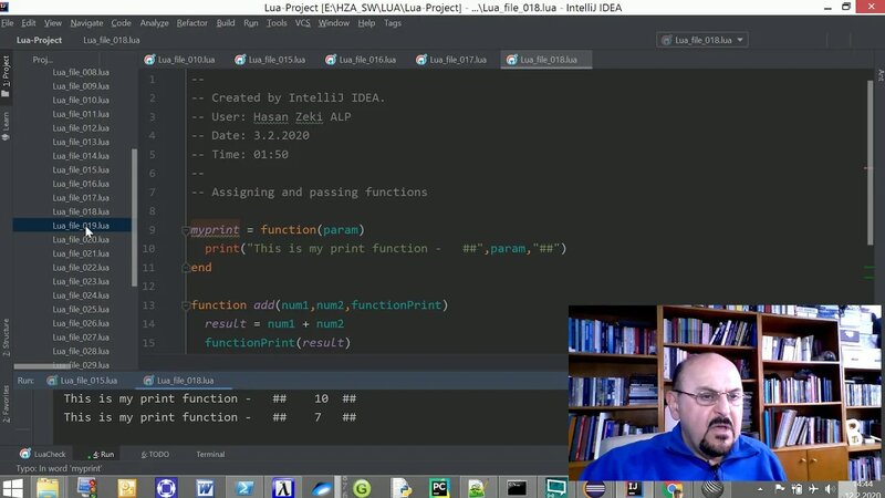 Lua Programlama Dili - Ders 3 Lua Programming Language Lesson 3 on JetBrains' IntelliJ IDEA tool ...