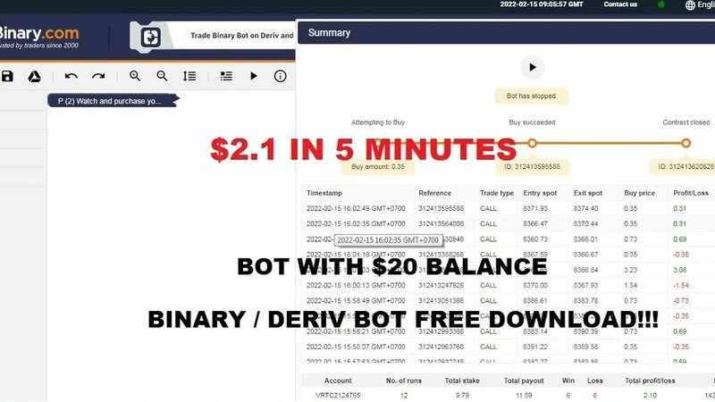 Free super binary / deriv bot l free download l bot no loss 2022 - Смотреть онлайн в поиске ...