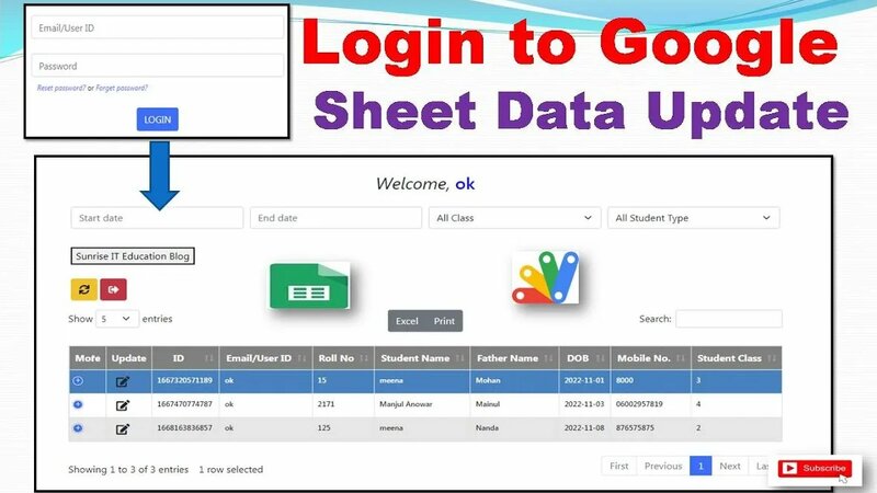 Login to Google Sheet Data Update by Web App Script - Смотреть онлайн в поиске Яндекса по Видео