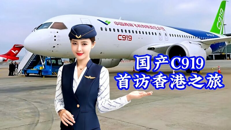 现场直击！ 国产c919飞机首次访港/China's domestically produced C919 aircraft visits Hong Kong for the first time