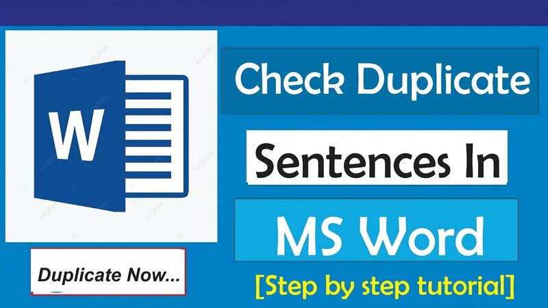 How To Check for Duplicate Sentences In Word - Смотреть онлайн в поиске Яндекса по Видео